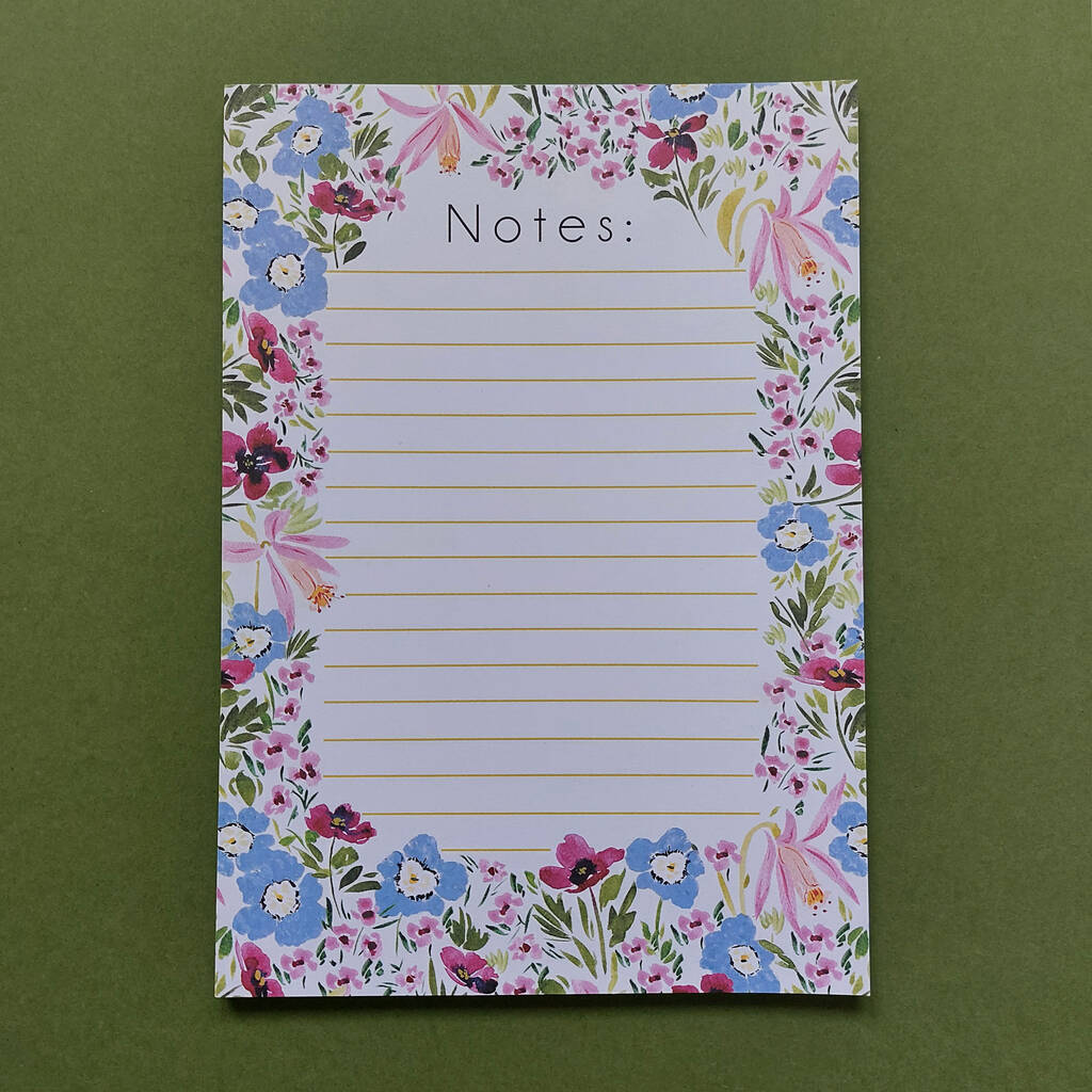Wild About Flowers Notepad By Ellie Mae Designs | notonthehighstreet.com