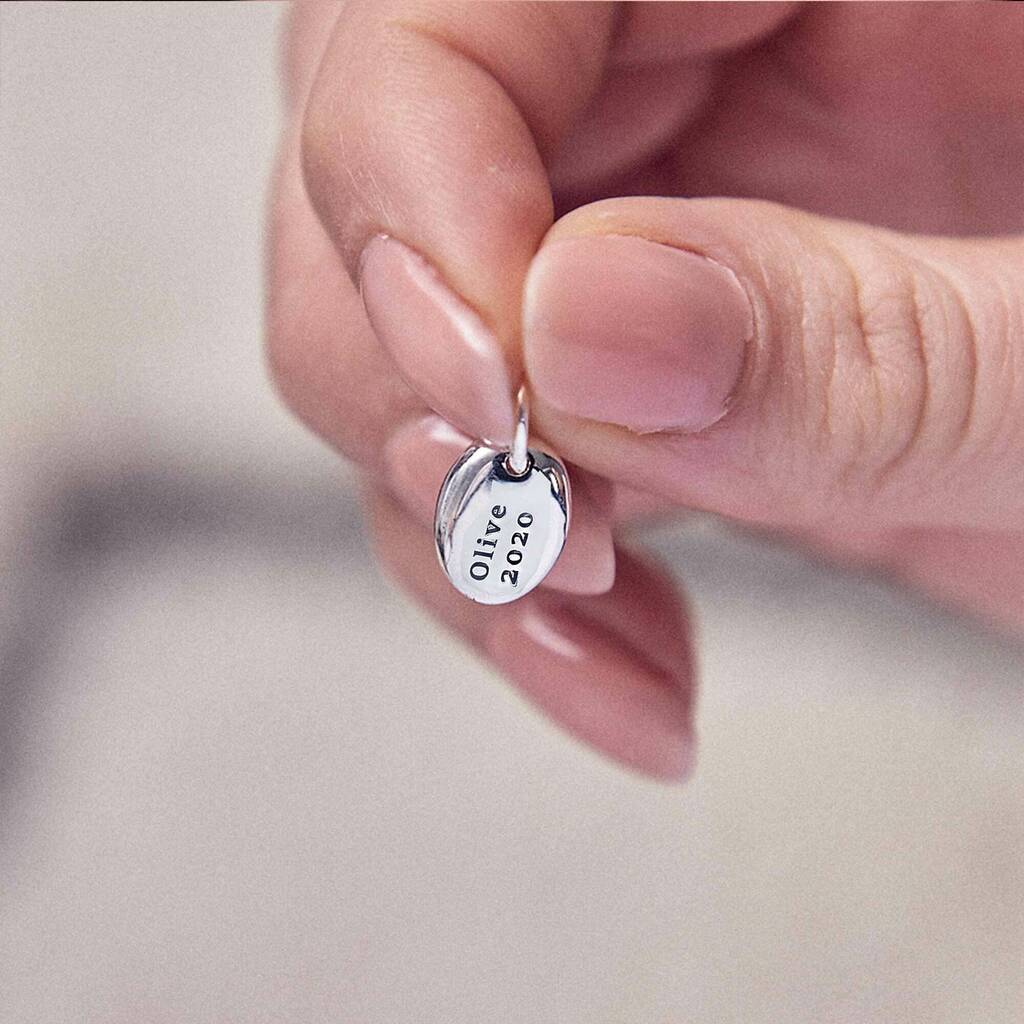 Pebble Personalised Solid Silver Charm By Scarlett Off The Map ...
