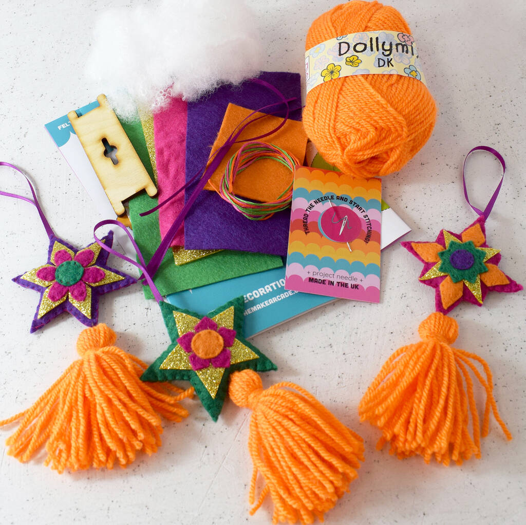'Star Tassel' Decoration Craft Kit By The Make Arcade