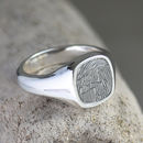 mens silver fingerprint signet ring by hold upon heart ...