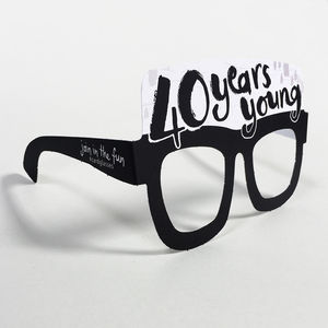 40th Birthday Card Glasses By Tandem Green