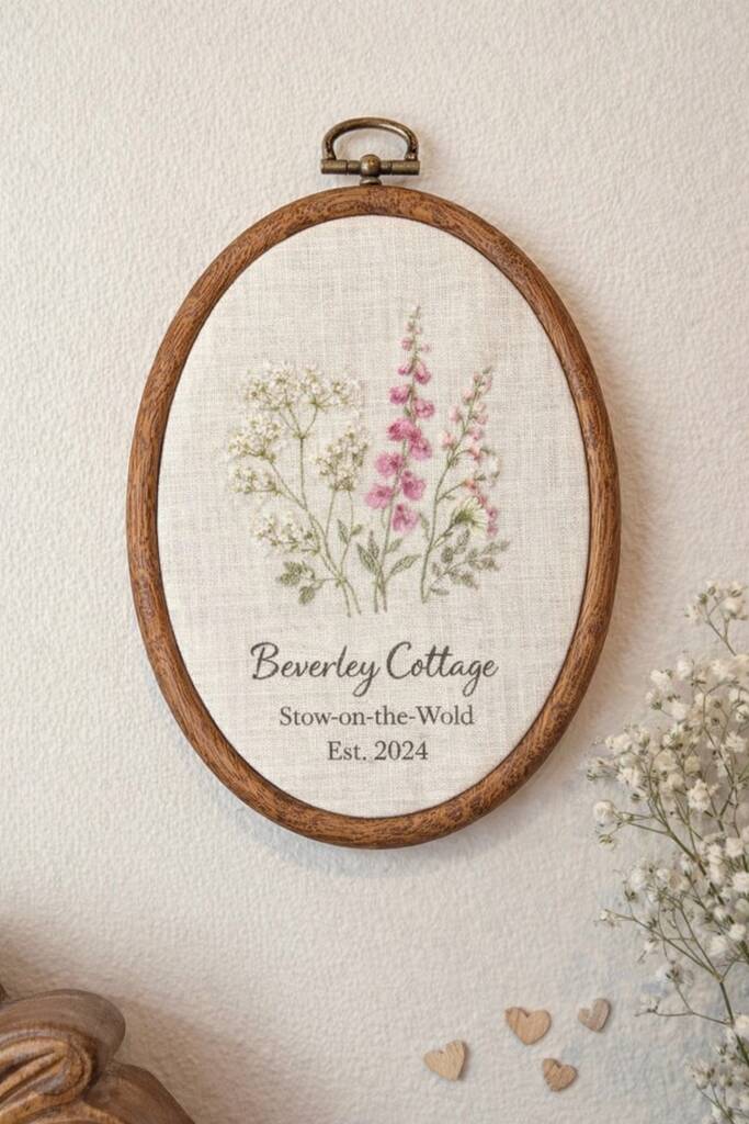 Personalised Hand Painted Wildflower Linen Frame By Wild Oak & Ash