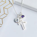 Girl's Personalised Sterling Silver Cross Necklace By Penelopetom ...