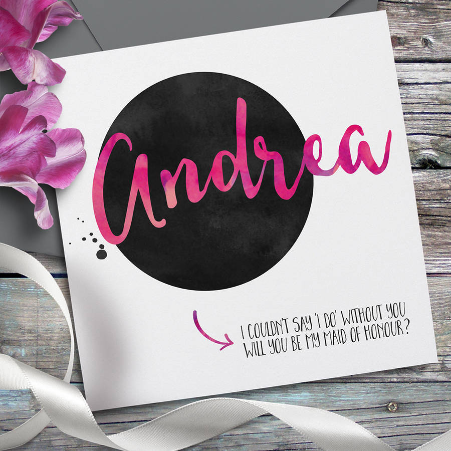Personalised Watercolour Bridesmaid Card By Lost Wonderland