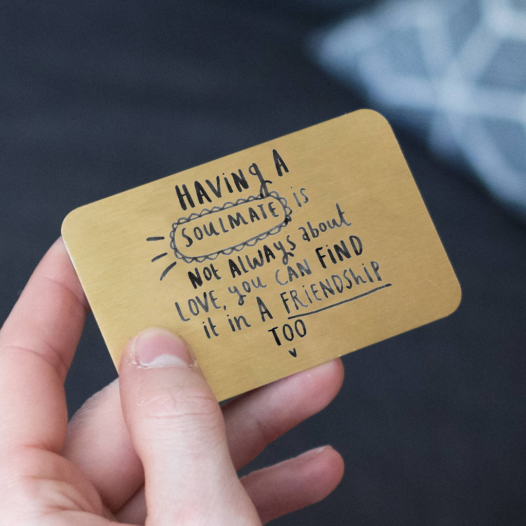 'having a soulmate' friendship wallet keepsake card by ellie ellie ...