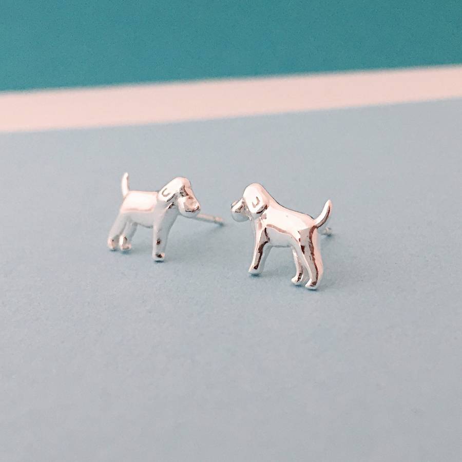 silver dog earrings by sophie jones jewellery | notonthehighstreet.com