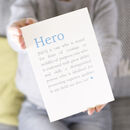 Personalised Hero Definition Fathers Day Card By Bombus ...