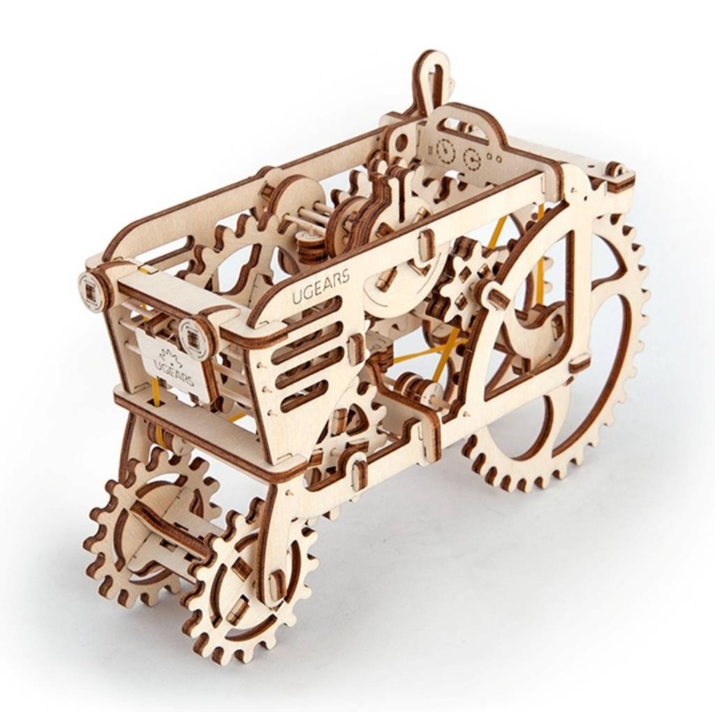 mechanical tractor wooden self assembly kit ugears by friendly gifts ...