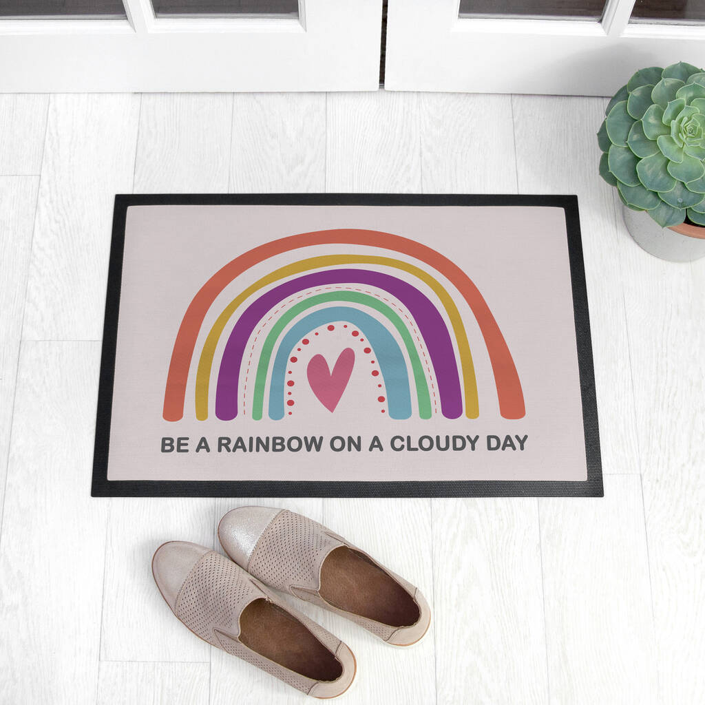 Personalised Bright Rainbow Indoor Doormat By JUNGLEY