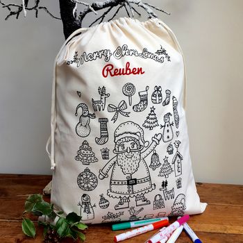 Personalised Colour In Santa Sack By Pink Pineapple Home & Gifts ...