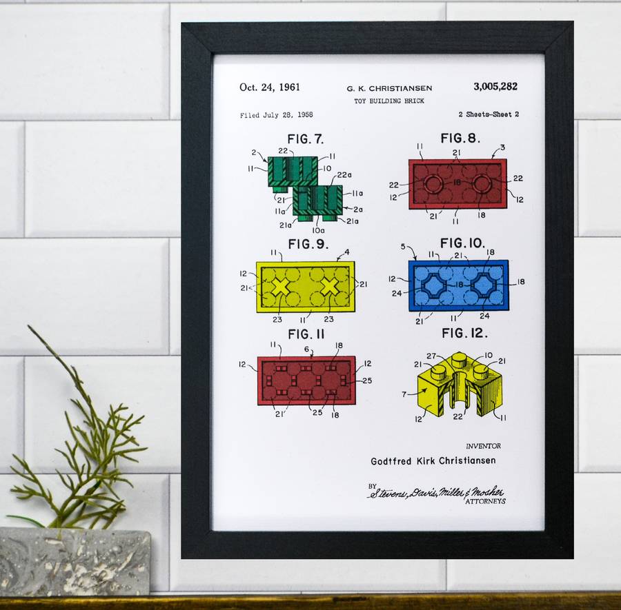 framed lego block sheet two coloured art print by frances bradley ...
