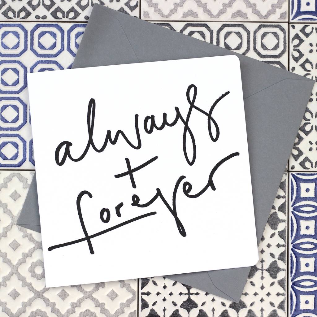 'always + forever' valentine's calligraphy card by oh squirrel ...