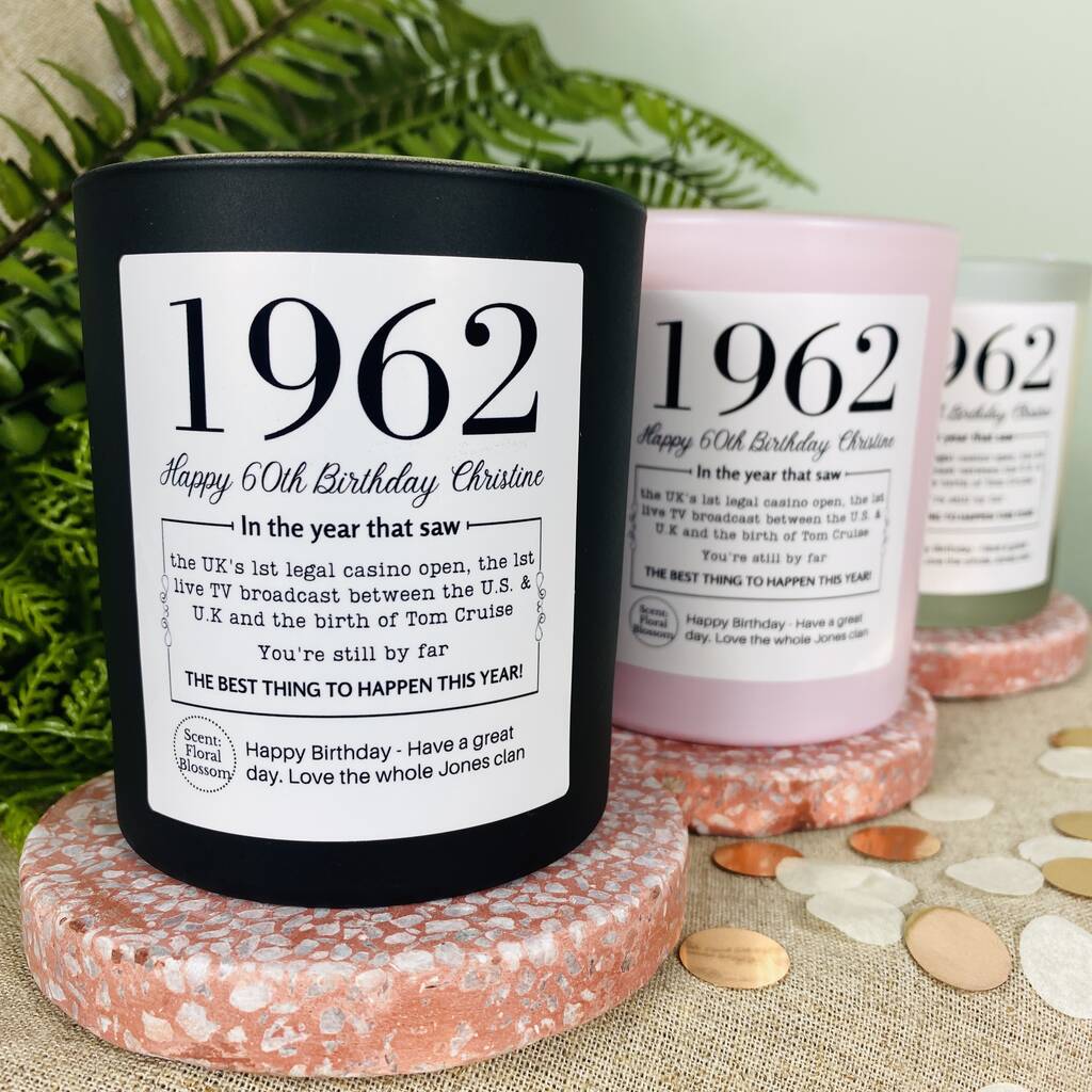 Personalised 60th Birthday Milestone Candle By The Fire Shack ...