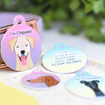 Premium Dog Name Tag Personalised Ombre By Hoobynoo ...