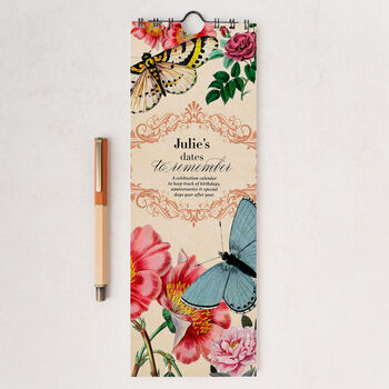 Personalised Vintage Floral Birthday Perpetual Calendar By Flourish ...