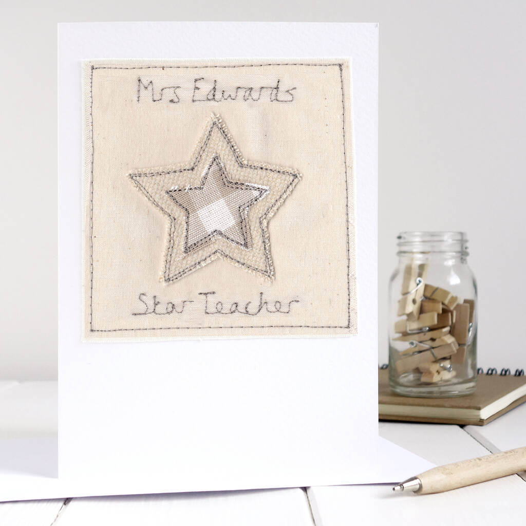Personalised Star Teacher Card By milly and pip gifts and cards ...