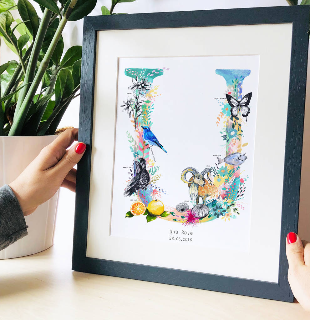 Personalised T To Z Pastel Wildlife Letter Print By Charlotte Jones ...