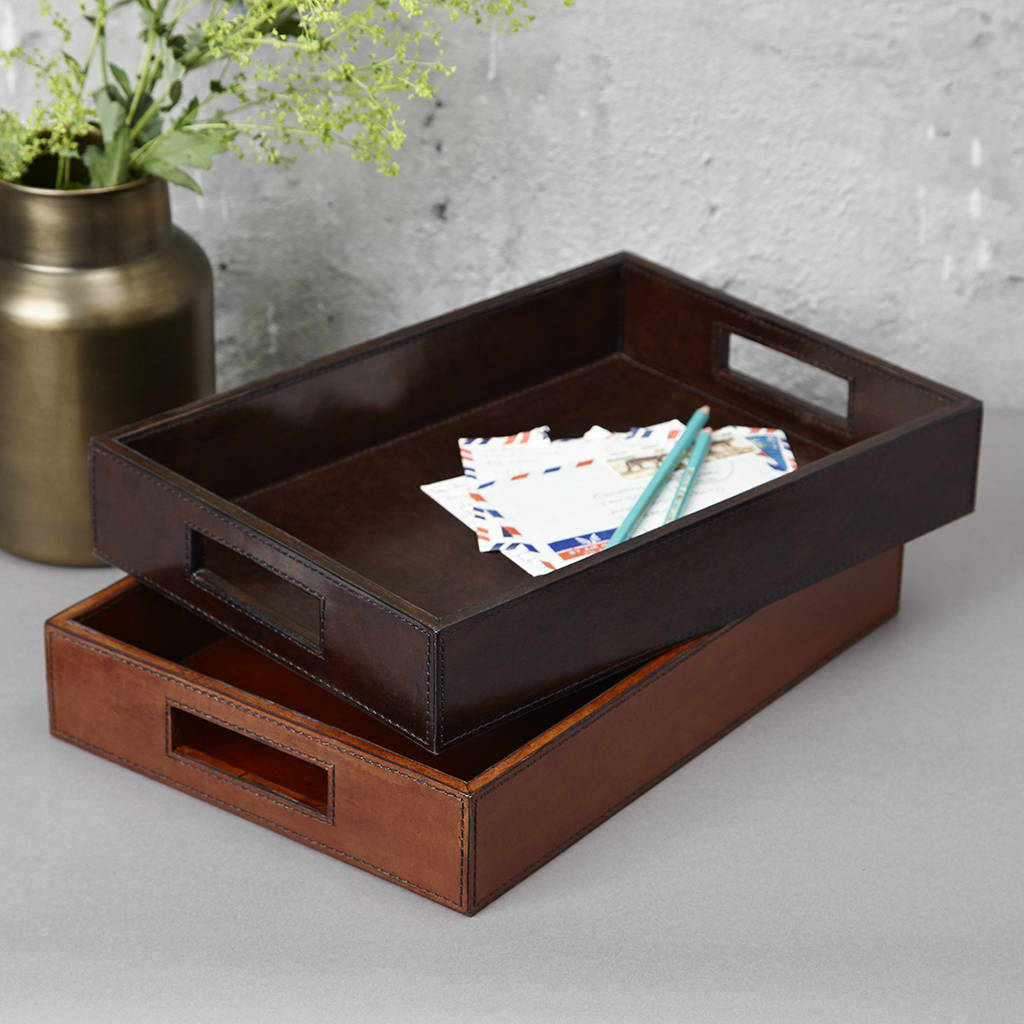 Leather A4 In Tray By Life of Riley | notonthehighstreet.com