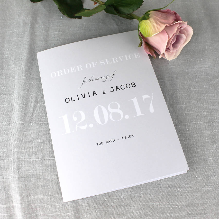 Modern Traditional Wedding Order Of Service By Beija Flor Studio 