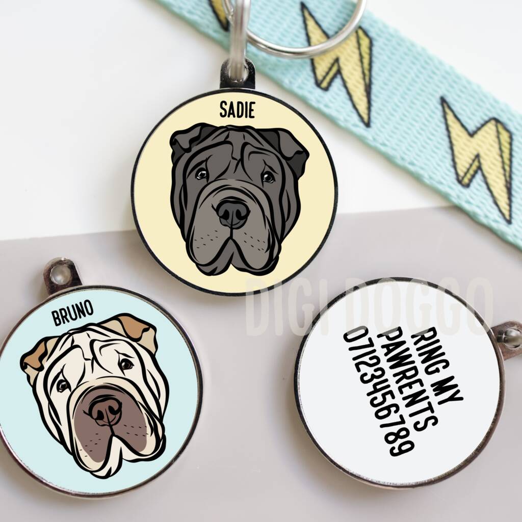 Shar Pei ID Tag By Digi Doggo | notonthehighstreet.com