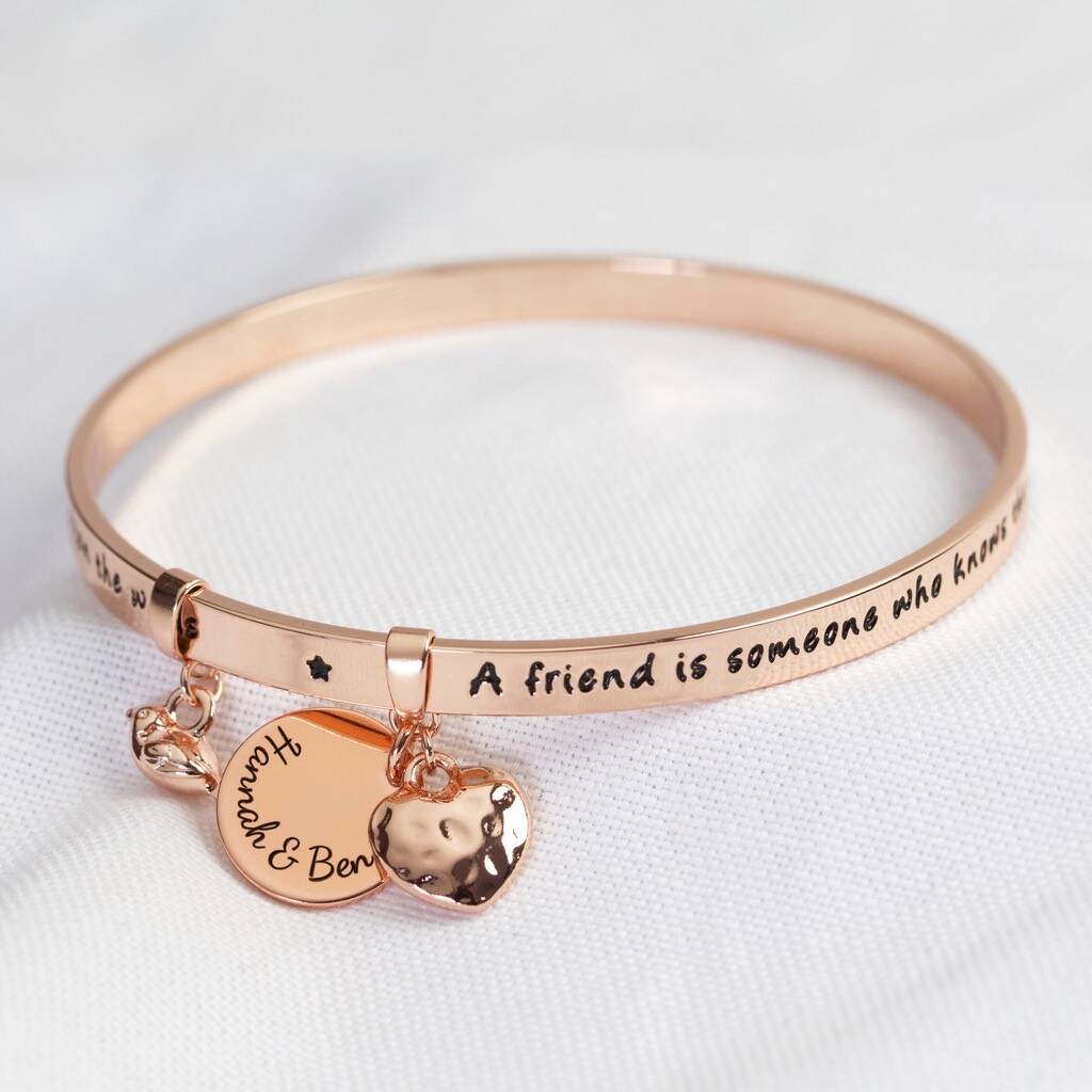 Personalised 'Friend' Meaningful Word Bangle By Lisa Angel ...