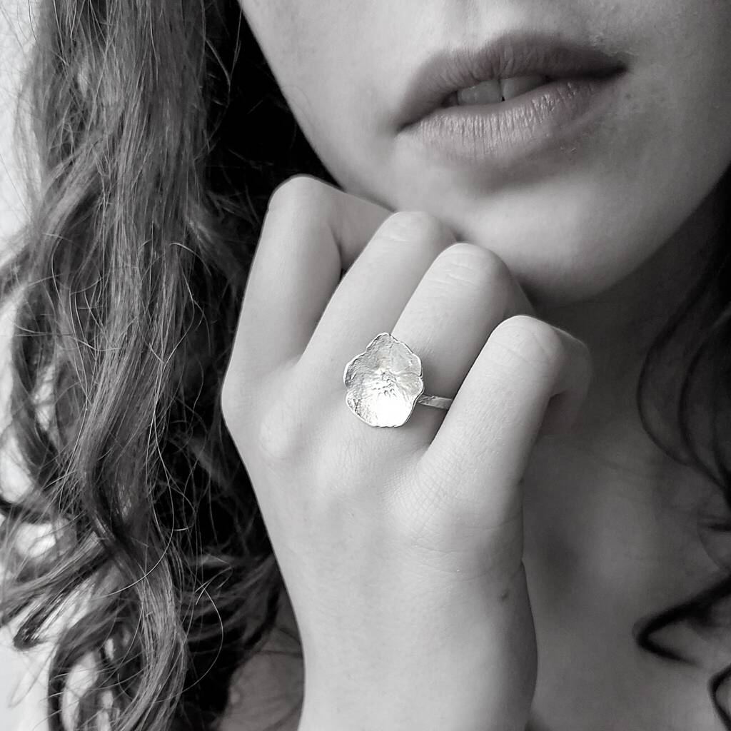 Sterling Silver Small Rose Flower Ring By Louisa Russell