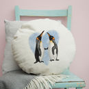 personalised penguin couple cushion by so close | notonthehighstreet.com