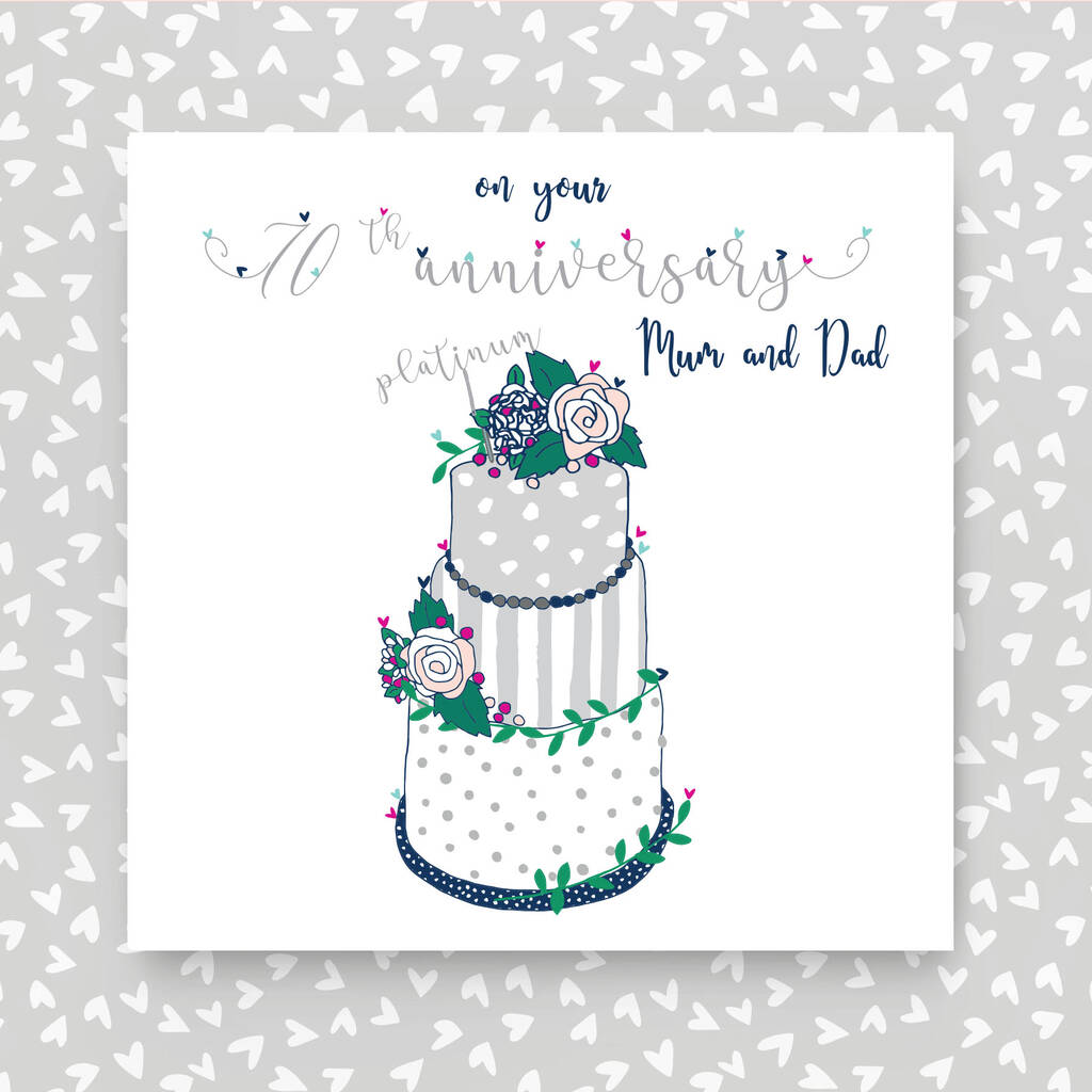 Mum And Dad Platinum Wedding Anniversary Card By Molly Mae Mum And Dad Platinum Wedding Anniversary Card By Molly Mae