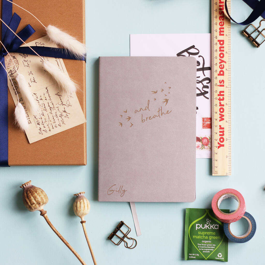 And Breathe Personalised Luxury Journal Notebook By Betsy Benn ...