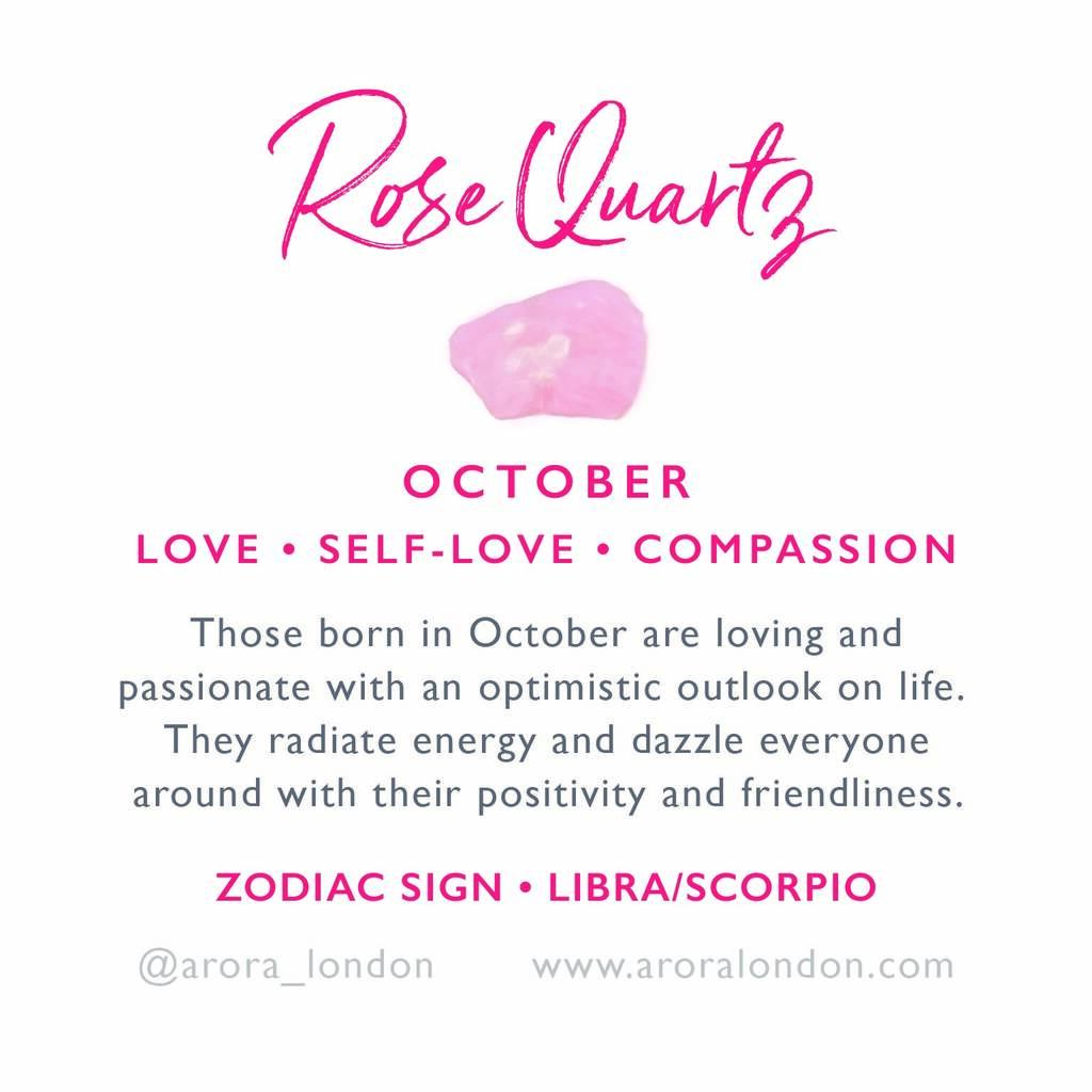 October Birthstone Rose Quartz Crystal Necklace By Arora London