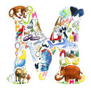 Letter M Print By Louise Tate Illustration | notonthehighstreet.com
