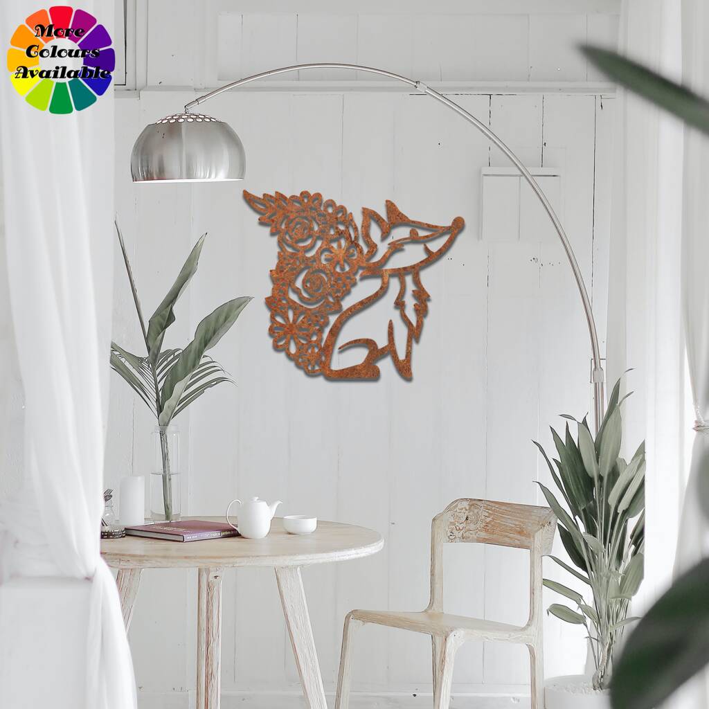 Rust Metal Fox Rusted Garden Decor Yard Art Sculpture By Duke Craft ...