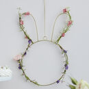 Gold Wire Bunny Shaped Easter Wreath With Foliage By Ginger Ray ...