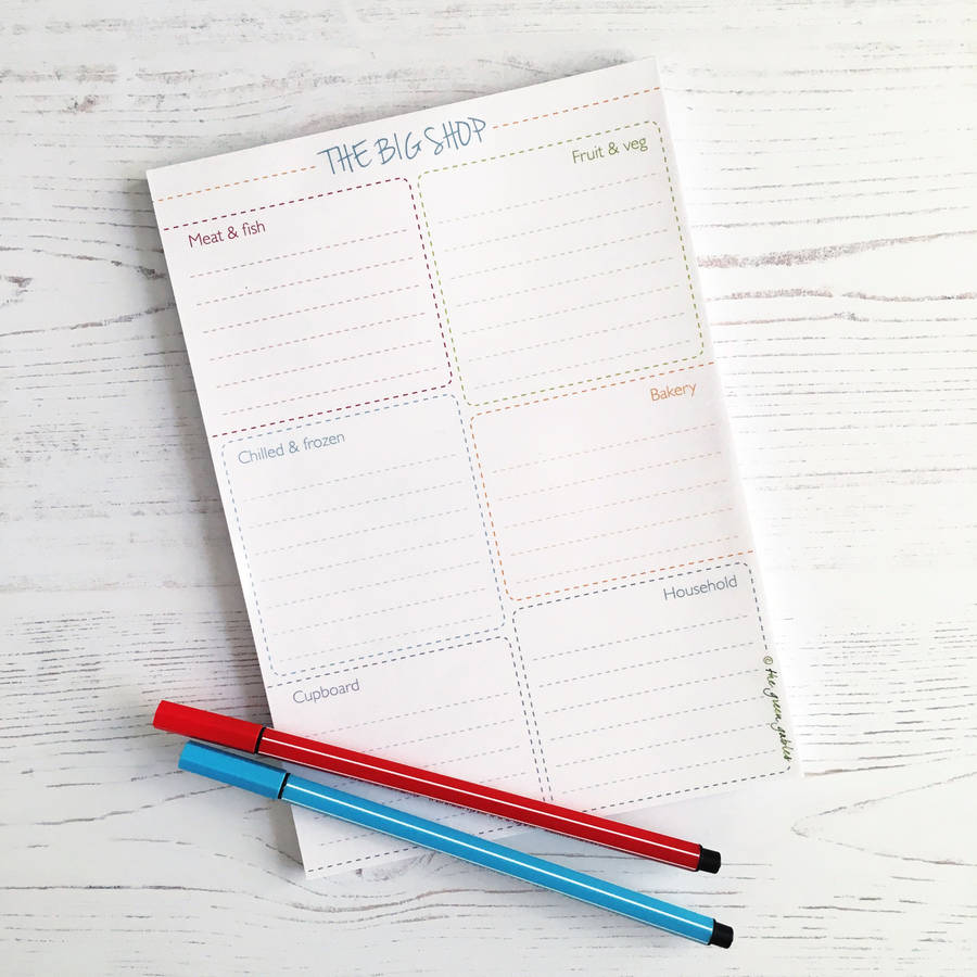 shopping list note pad by the green gables | notonthehighstreet.com