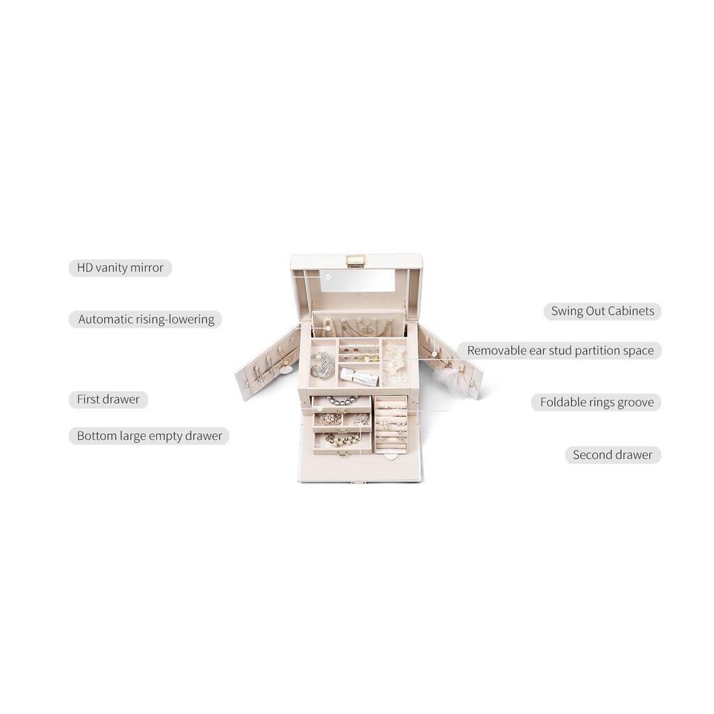 Three Layers Mirrored Jewelry Box Organizer Case By Momentum ...