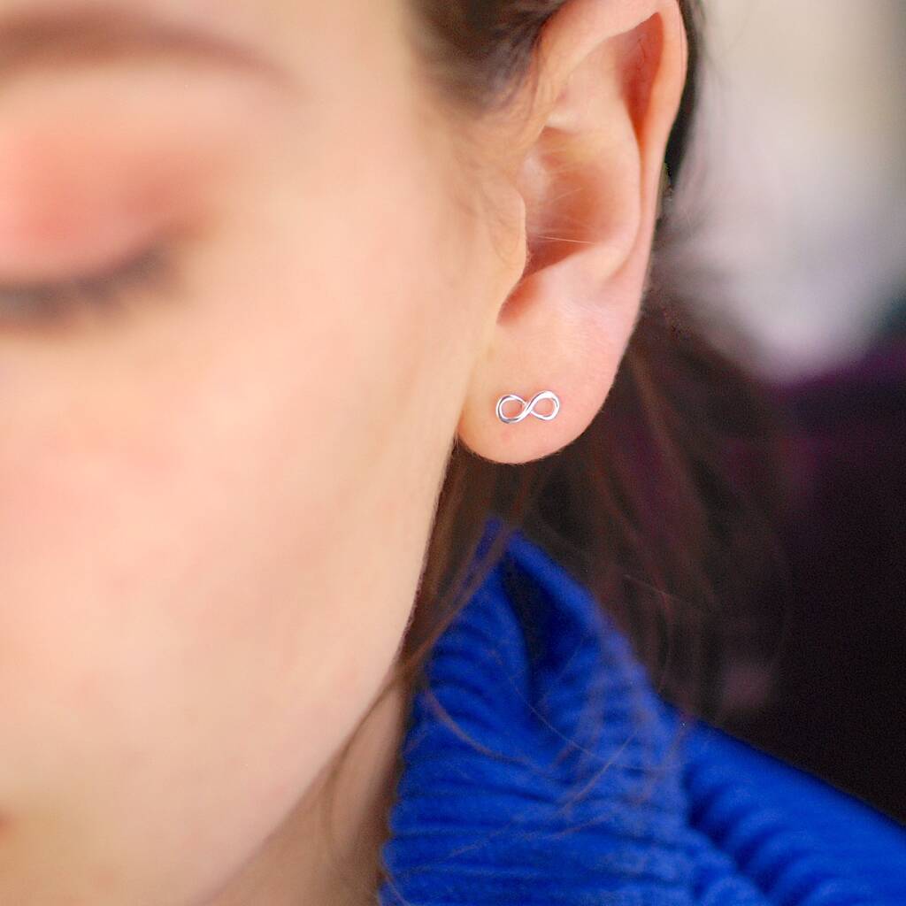 sterling silver mini infinity studs by penelopetom | notonthehighstreet.com