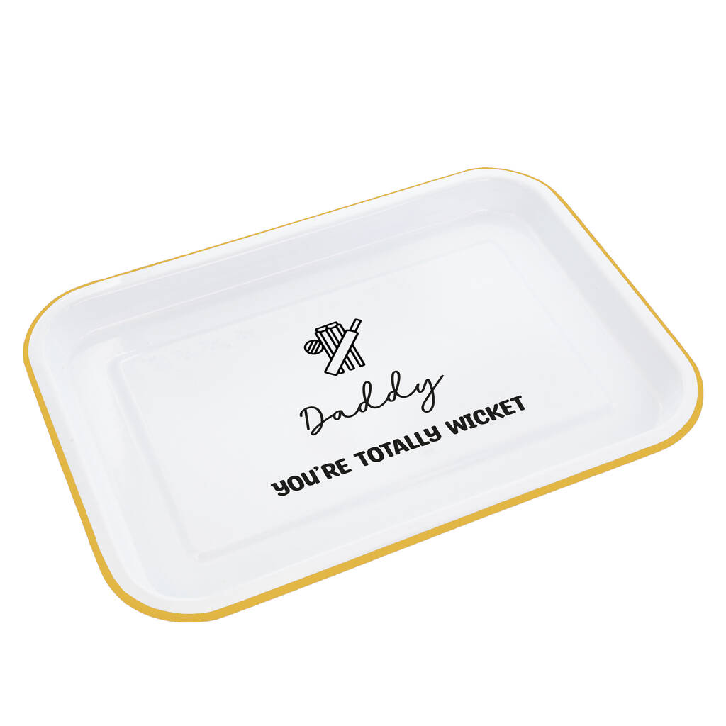 Personalised Cricket Themed Enamel Snack Tray By Duncan Stewart ...