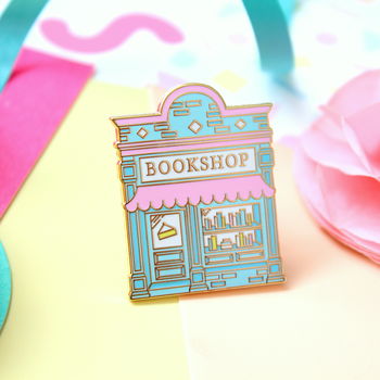 Bookshop Enamel Pin By Fable & Black | notonthehighstreet.com