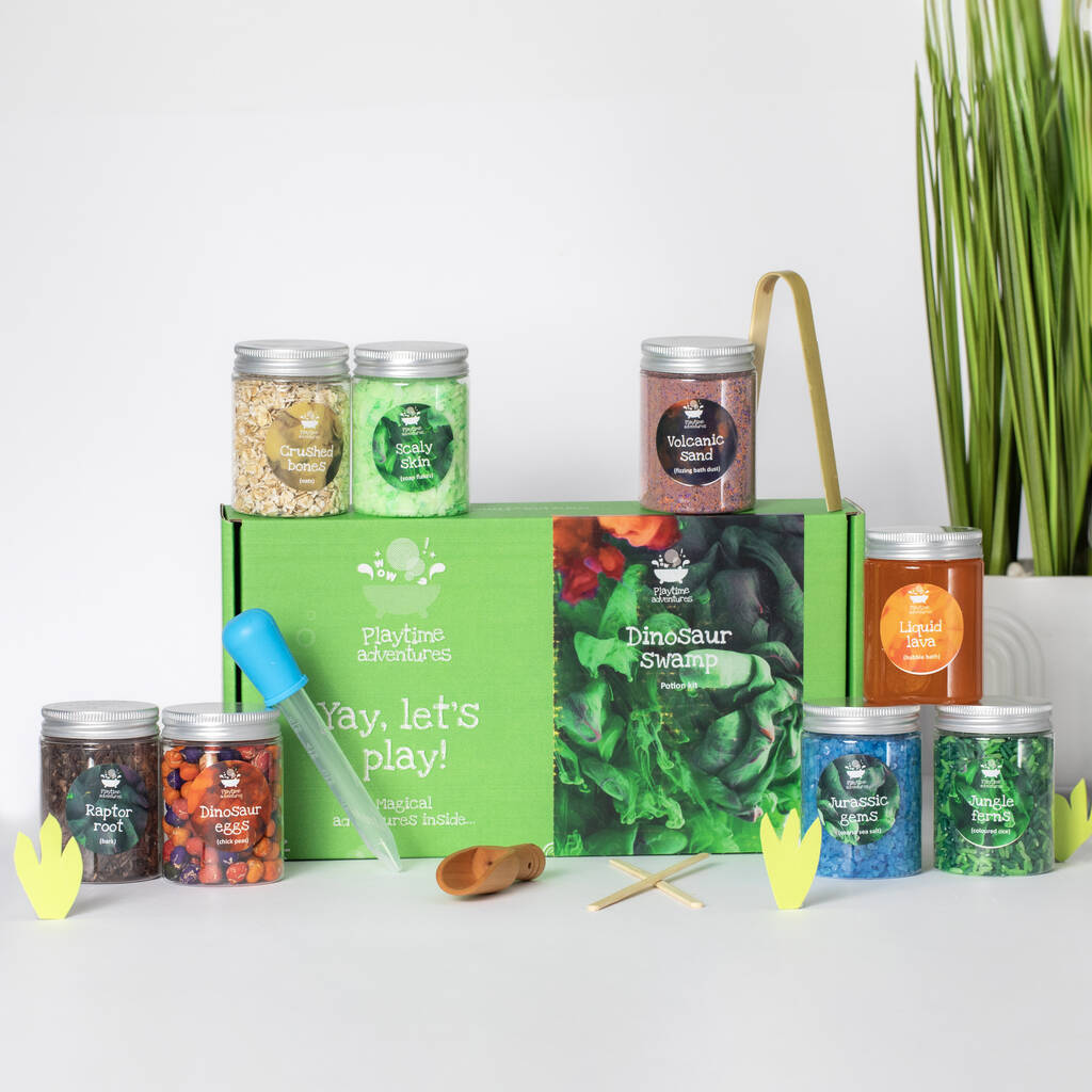 Dinosaur Swamp Potion Making Kit By Hooded Owls | Bathtime Adventures ...