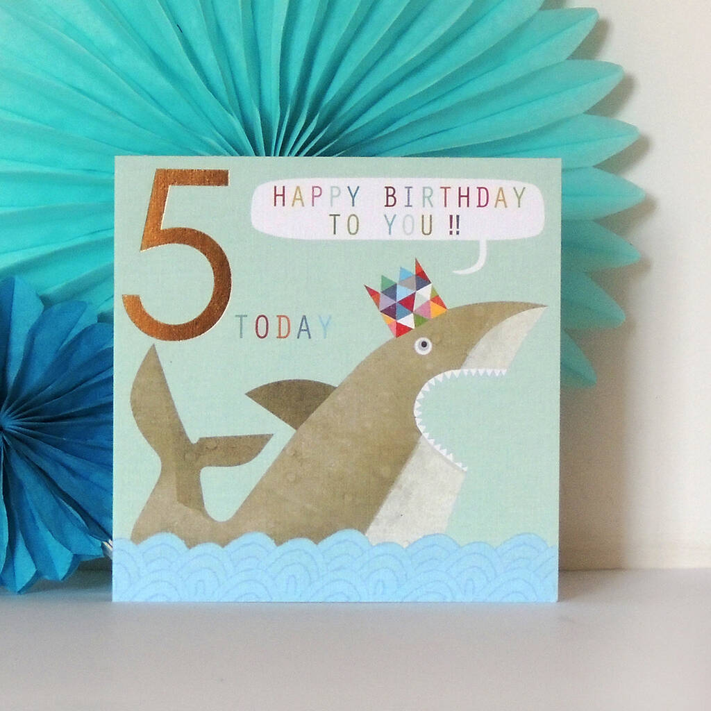 Shark Five Card With Copper Foiled Number By Kali Stileman Publishing ...