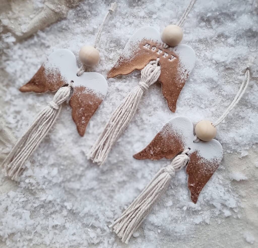 Handmade Clay Christmas Angel By Clayful Mama