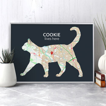 Personalised Cat Map Print By Well Bred Design | notonthehighstreet.com