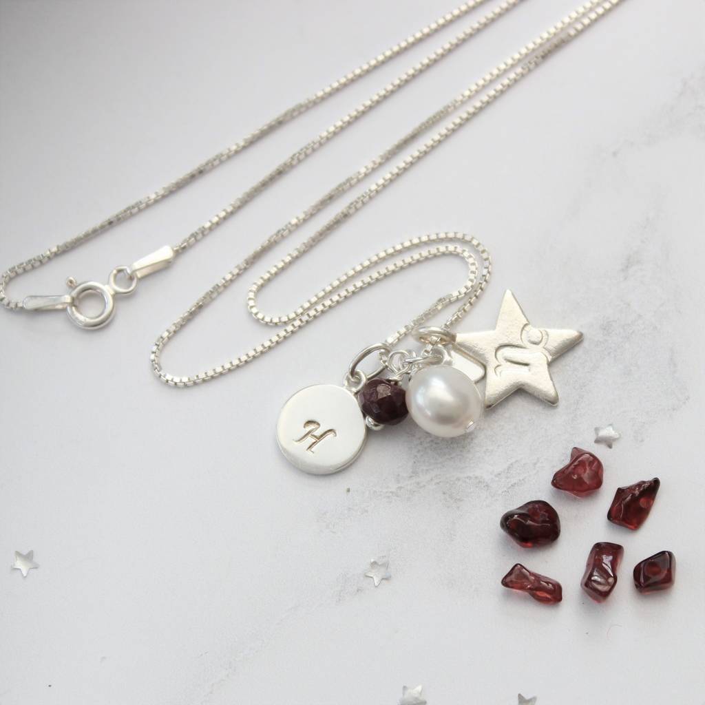 personalised birthstone necklace by bish bosh becca ...