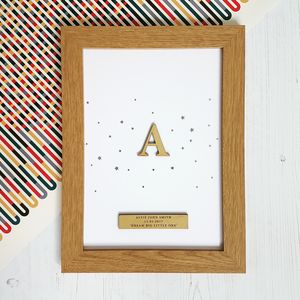 Initial Childrens Silver Star Personalised Print By Design by Eleven