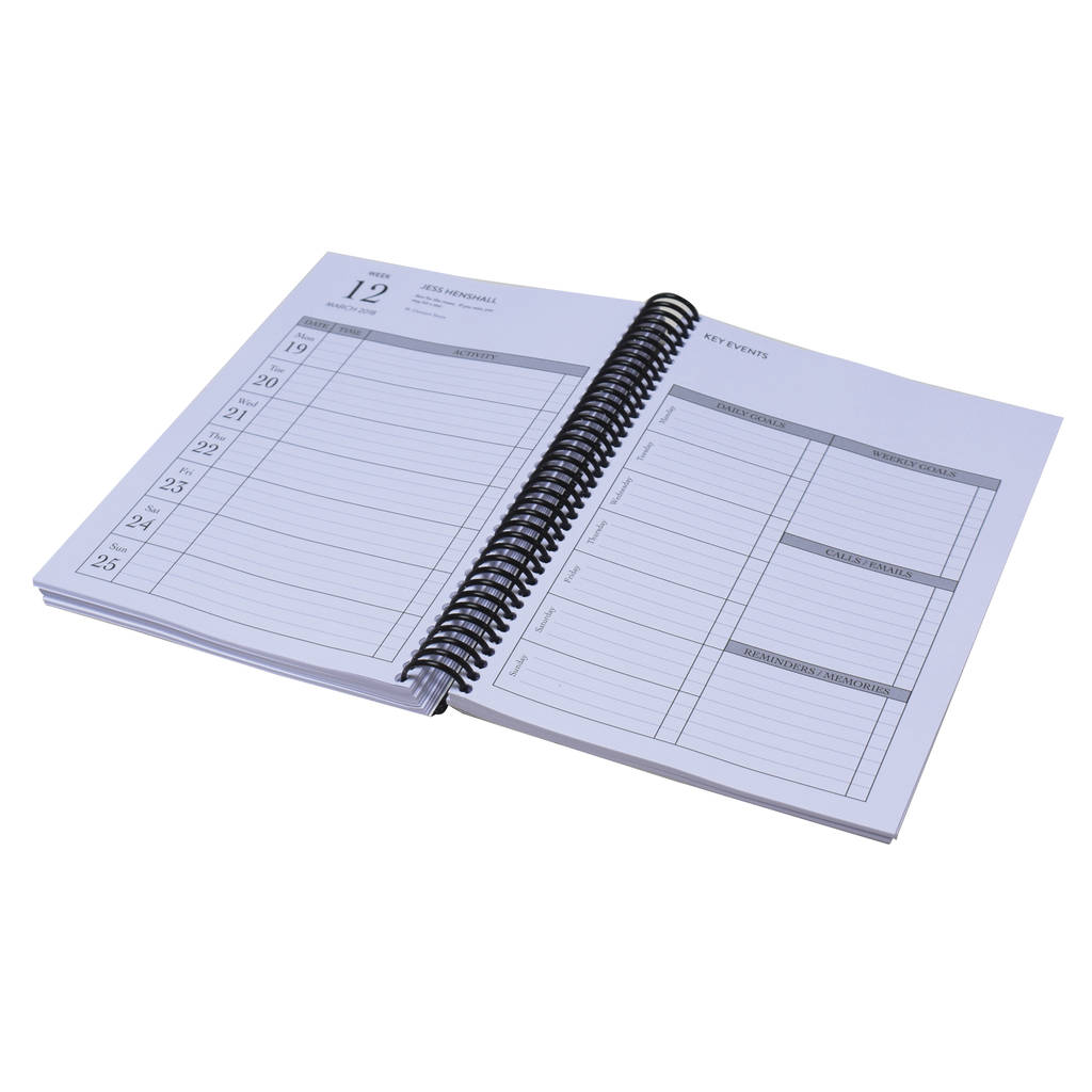 personalised combined coil bound diary and notebook by from you to me ...