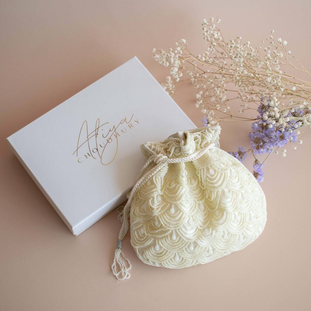 Leyana Potli Bag Off White By Atiya Choudhury