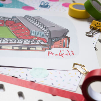 Personalised Anfield Print, Liverpool Fc By Moo and Snip ...