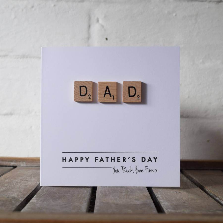 personalised dad wooden scrabble card by jodie gaul ...