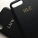 Black Faux Leather Personalised Embossed Phone Case By Rianna Phillips ...