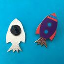 Rocket Pin Badge By Chameleon And Co | notonthehighstreet.com